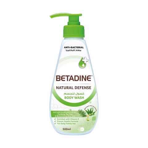 Betadine Natural Defense Body Wash, Tea Tree Oil - 500ml - Atsawag by ...